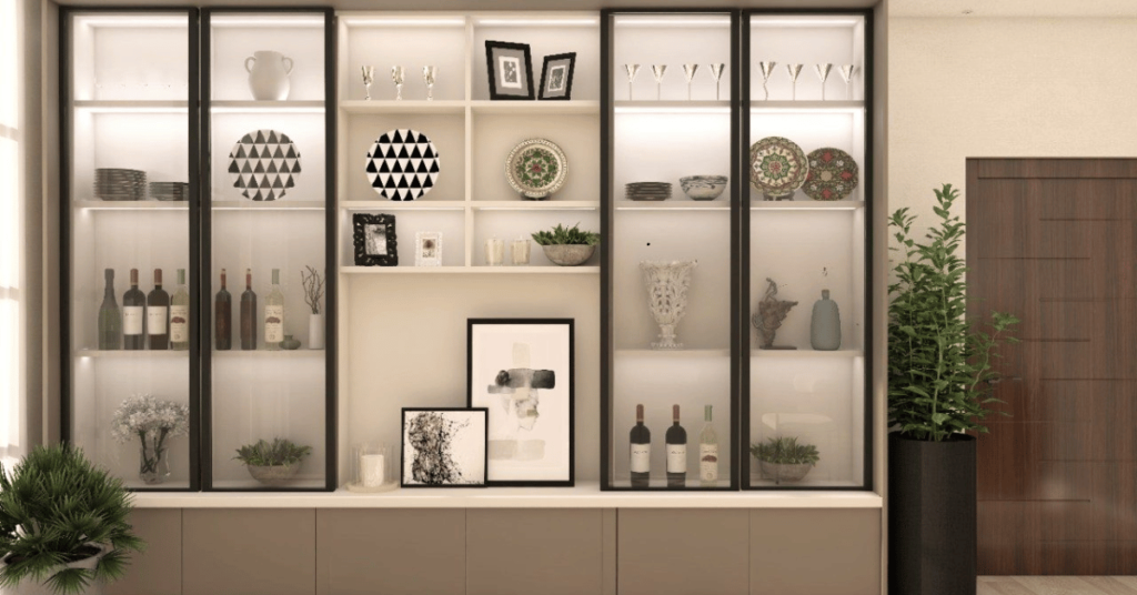 5 Glass Crockery Unit Designs for Stylish Homes | Montdor Interior